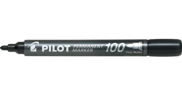 Pilot SCA 100 Permanent Black Bullet Tip Marker - 12 Pack