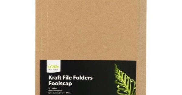 Kraft Foolscap File Folders - 10 Pack