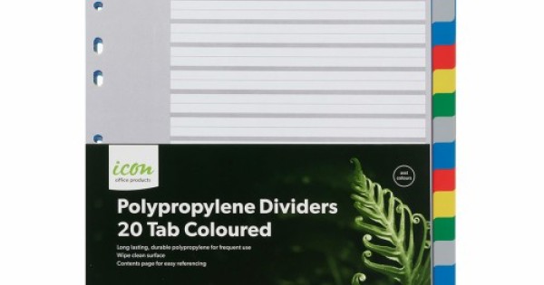PP Dividers 20 Tab Coloured